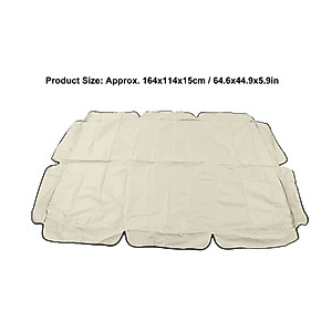 Aqur2020 420D Silver Coated Oxford Fabric Swing Chair Canopy Waterproof Outdoor Swing Canopy Replacement Outdoor Garden Patio Seat Accessories (Beige)