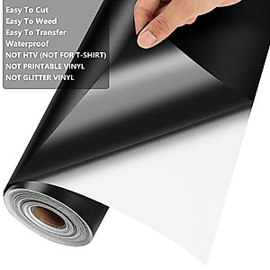 Matte Black Permanent Vinyl for Cricut, Lya Vinyl Matte Black 12" x 50Ft Permanent Adhesive Vinyl Roll for CRI-Cut, Silhouette Cameo, Vinyl Roll for Craft Cutter