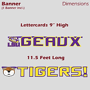 LSU – Geaux Tigers Banner! 8 Ft. long banner is great for Tailgating, Dorm Rooms, Birthday Parties, Graduation. Show your LSU Tiger spirit. by Havercamp