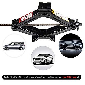 CPROSP Scissor Jack for car/SUV/MPV max 1.5 Tons(3,307 lbs) Capacity with Hand Crank Trolley Lifter with Ratchet, Just for Emergency Use, not for Weekly Projects