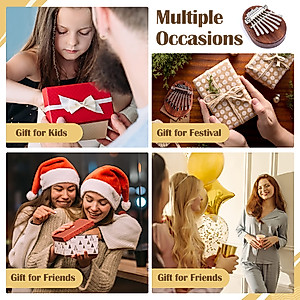 MOTZU Mini Kalimba, 8 Keys Finger Thumb Piano, Portable Mbira Solid Wood Finger Piano, Special Musical Instrument Gift for Kids, Adults, and Beginners