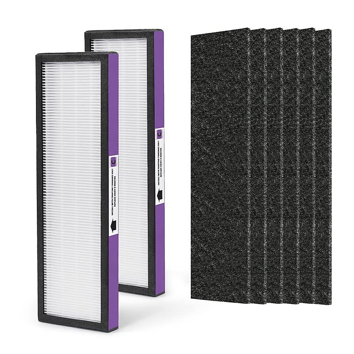 Nisreen FLT5250PT Replacement Filter Compatible with Germ-Guardian Filter C Pet HEPA Filter Air Pu-rifier AC5250PT AC5000E AC5300B AC5350W AC5350B CDAP5500 and More, 2 HEPA and 6 Pre-Filter