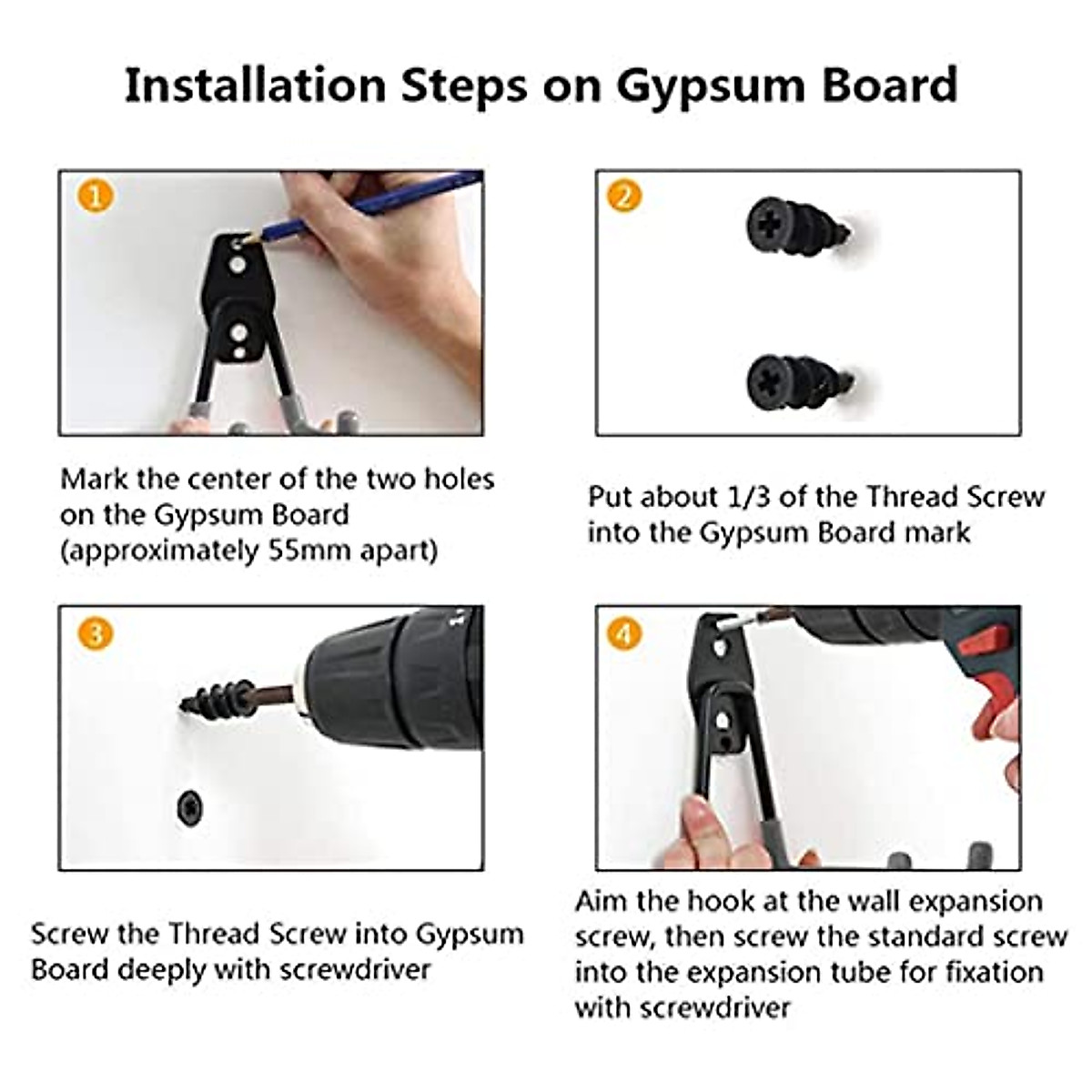 zoele Wall Mount Baby Stroller Hanger, Baby Stroller Rack Holder, Baby Stroller Wall Hook, Garage Power Tool Hanger Wall Hook, Steel Garage Tool Storage Organizer Utility Hooks (Orange)