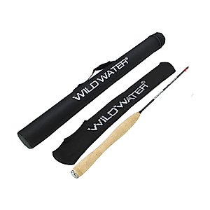Wild Water Fly Fishing Tenkara Rod, 6 Foot, 5 Section IM8 Graphite Telescopic Rod with Cork Handle, Hard Tube Rod Case and Knitted Rod Sock