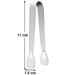 Mini Serving Tongs & Fruit Fork, 4Inch Stainless Steel Sugar Cube Tongs, Sliver Small Ice Tongs for Tea and Coffee Party, Appetizers, Desserts by Sunenlyst (10 Sugar Tongs,10 Fruit Forks)