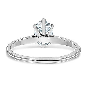 14k White Gold 1.0ct. 7x5mm Oval Colorless Moissanite Solitaire Engagement Ring Sz9 Size 9