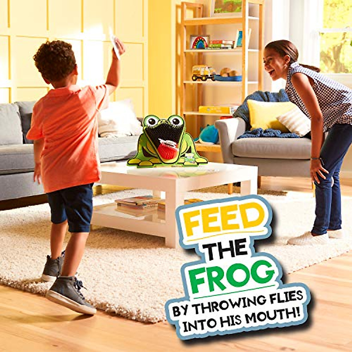Franklin Sports Feed The Frog Kids Target Game - Fun Interactive Game for Indoor and Outdoor - Play with Friends and Family - Includes Frog Target, 3 Flies and 1 Bee