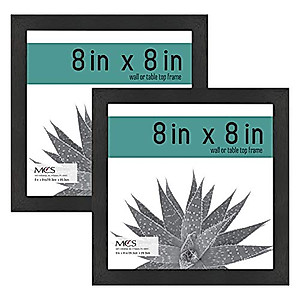 MCS Gallery Essential Picture Frames, Photo Gallery Wall Frame Set, Black Woodgrain, 8 x 8 Inch, 2-Pack