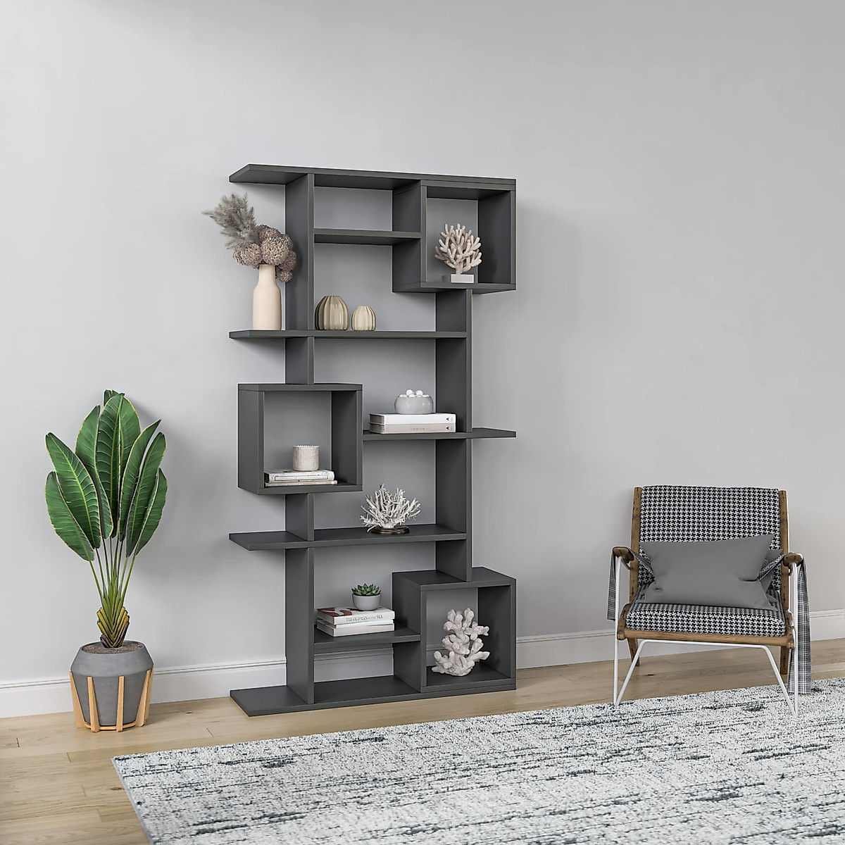 Ada Home Décor Barrett Bookcase, 36'' x 68'' x 11'', Oak