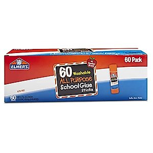 Elmer's All Purpose School Glue Sticks, Washable, 7g, 60 Count
