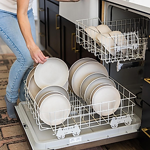 Grow Forward 24-piece Premium Wheat Straw Dinnerware Sets for 8 - Dinner Plates, Dessert Plates, Cereal Bowls - Unbreakable Microwave Safe Plastic Plates and Bowls Sets, RV, Camping Dishes - Sahara