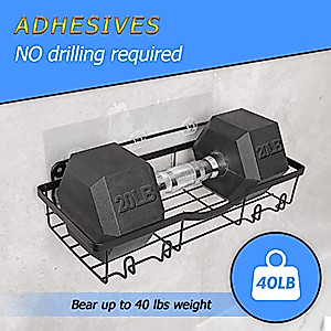 PRAGATISM 6 Pieces Shower Caddy, No Drilling Adhesive Shower Organizer, Large Capacity Shower Shelves with Rustproof Stainless Steel for Bathroom & Kitchen Organization and Storage (black)