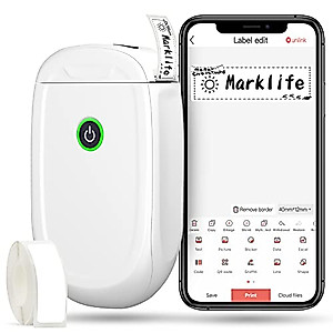 MARKLIFE P11 Label Makers, Portable Thermal Sticker Printer Machine with Tape, Inkless & Wireless, Labelmaker for The Home Edit and Office Organization, White