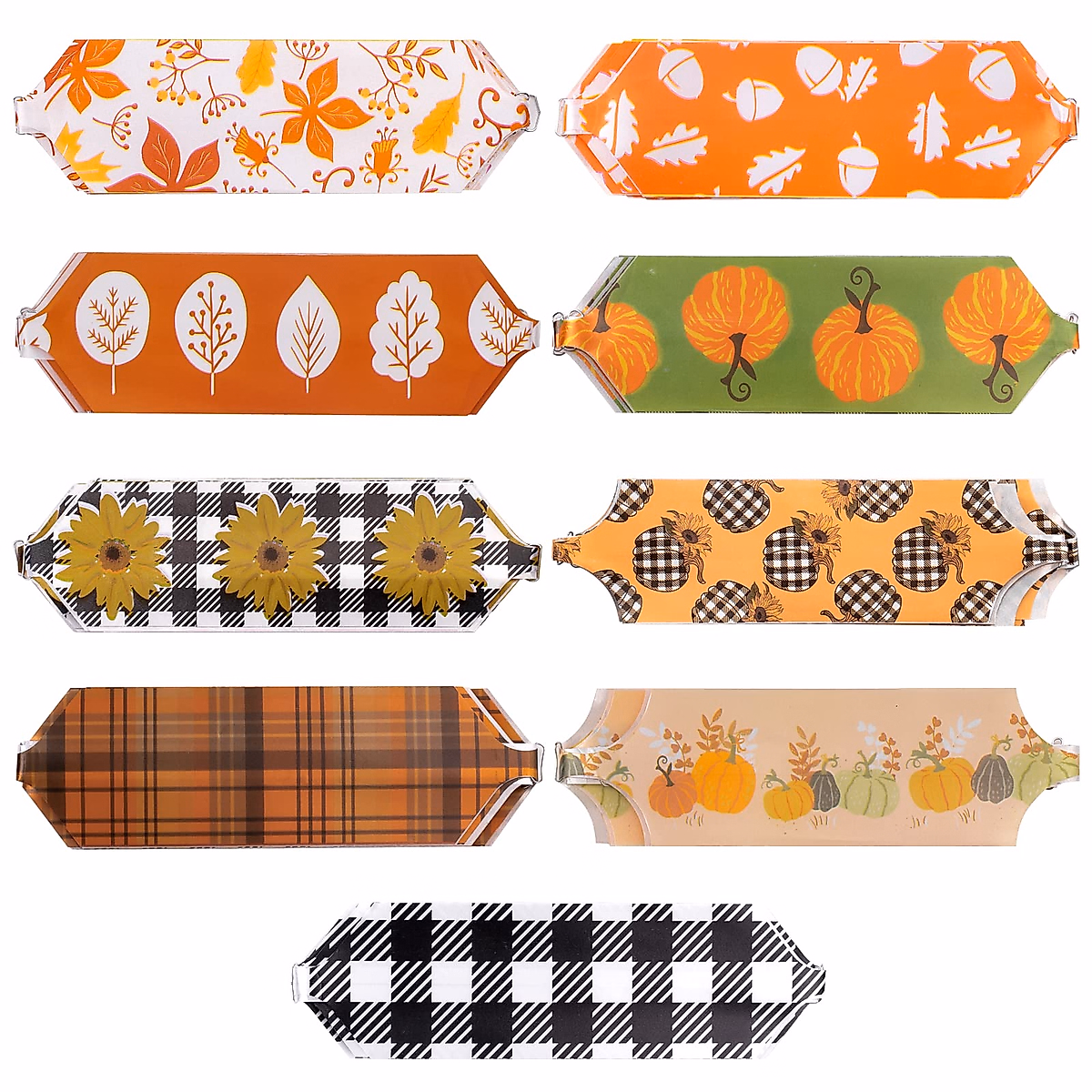 WRAPAHOLIC 18 Pcs Autumn Gift Pull Bows Assortment - 5 Inches Diameter Pull String Bows for Christmas, Holiday, Party Favors, Decor