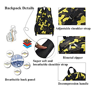 EKUIZAI Camo Backpack Preschool Kids BookBag Elementary Daypack Kindergarten Daily Bag SchoolBag Knapsack for Boys
