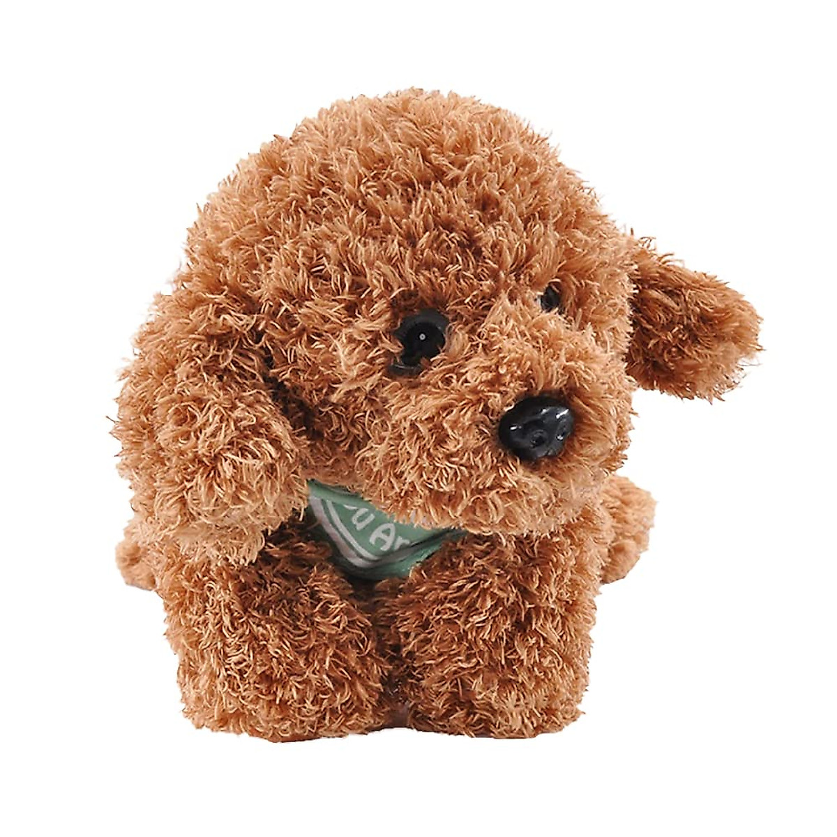 KIRIGAMI Dog Stuffed Animal, Golden Doodle Puppy Plush Toy with Realist Weighted Soft Dog Stuffed Gift for Kids，11 inches (Brown Color)