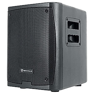 Rockville Titan Portable Array Battery Powered PA DJ Speaker System w/Subwoofer, Black