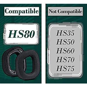 ZIXUANCUSHION HS80 Ear Pads Compatible with HS80 RGB Headset - HS80 Ear Cups/1.18 Inches Thick/Memory Foam Ear Cushions (Mesh Fabric)