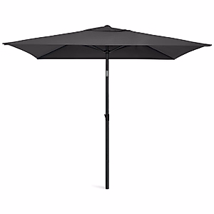 AMMSUN 6.6 x 4.3ft Rectangular Patio Umbrella Small Table Umbrella Outdoor Patio Steel Pole and Ribs, Grey