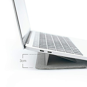 SenseAGE Flat Foldable Laptop Stand, Invisible Lightweight Laptop Stand, Anti-Slide and Portable Notebook Stand, Compatible with MacBook Air/MacBook Pro, Tablets and Laptops up to 15.4”, Denim Grey