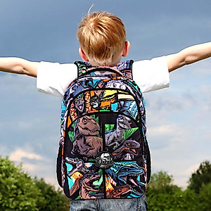 UFNDC Laptop Backpack for Women, 17" Waterproof Travel Computer Bookbag, Cute Anti Theft Rainbow School Bag for College Teenagers Girls