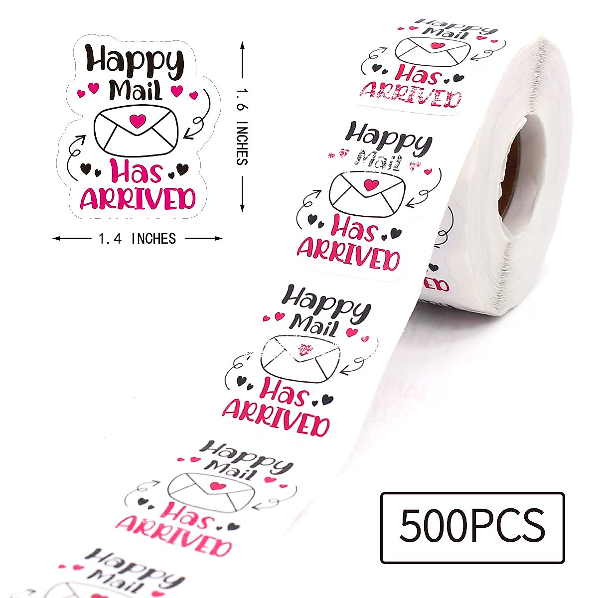 Littlefa Cute Happy Mail Has Arrived Stickers,Happy Mail Stickers,Small Business Stickers,Envelopes Seal Stickers,Mail Packaging Sticker for Small Business 500 PCS