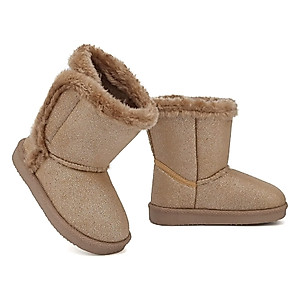 CIOR Toddler Snow Boots for Girls Boys Winter Warm Kids Boots Outdoor Shoes U121ELTX01-T.Khaki-21