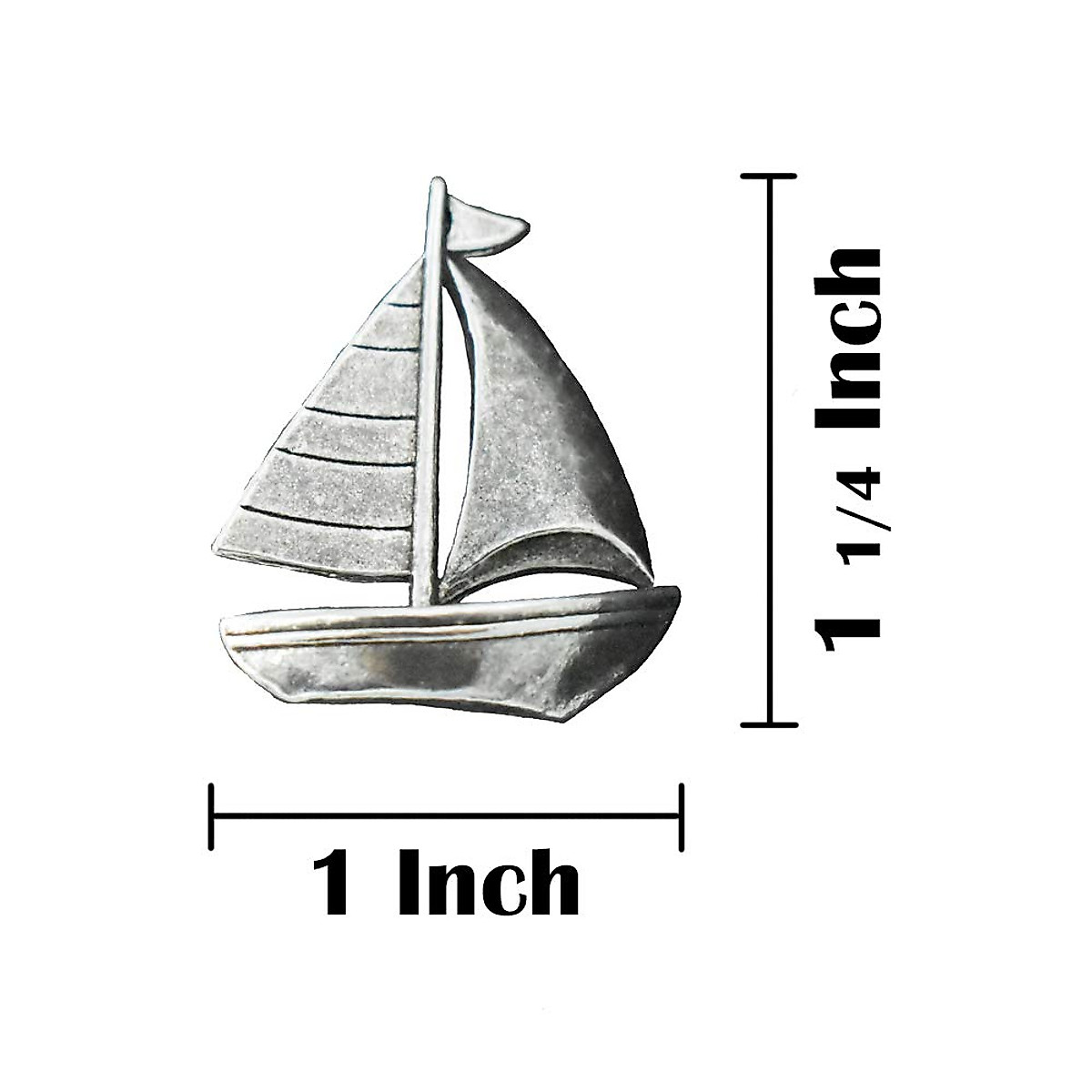 Handcrafted Antique Pewter Sailboat Magnet Gift for Personalizing Home Office Refrigerator Whiteboard Locker - Made in The United States - SKU A017MAG