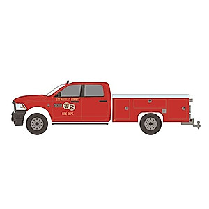 ModelToyCars Los Angeles County Fire Department (California) 2017 Dodge Ram 3500 Dually Service Truck, Red - Greenlight 67010E/48 - 1/64 Scale Diecast Model Toy Car