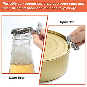 12 Pieces Military Style Can Openers with Key Rings, Anglecai P-38 and P-51 Military Can Openers Camping Can Openers Stainless Steel Army Survival Can Opener Portable Can Opener for Traveling