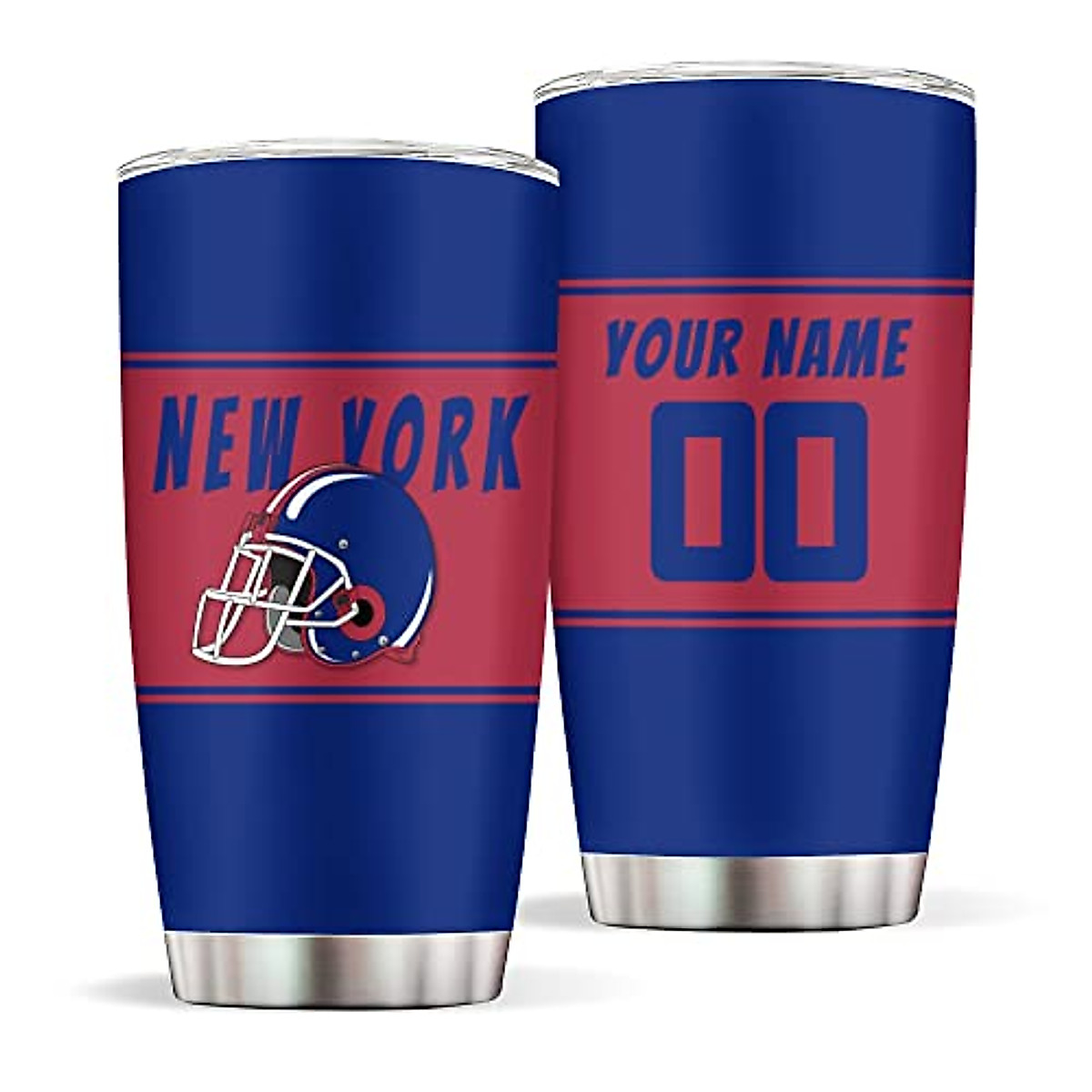New York2 20 Oz Insulated Tumbler Coffee Mug Custom Name and Number Personalized Gift for Men Women Husband Fans