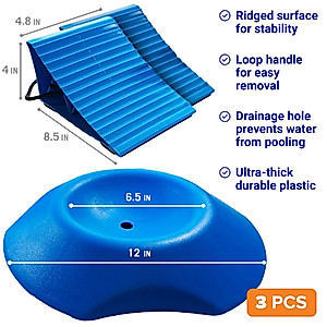 2 Trailer Wheel Chocks with Rope and Wheel Dock for Boat Trailer Travel Camper and RV Accessories Wheel Chocks for Travel Trailers and All Trailer Tires Wheeldock Tire Chock Blocks