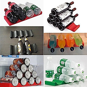 Xiaolanwelc@ Creative Fridge Can Beer Wine Bottle Rack Storage Box Organizer Holder Silicone Mat Stacking Tidy Tool Kitchen Gadgets Bar Tools