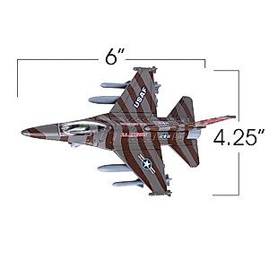 ArtCreativity Diecast F-16 Fighter Jet Toy, Pull Back Military Fighter Jets, Set of 2, Diecast Metal Airplane Jet Toys, Air Force Military Cake Decorations, Birthday Gift for Toddler Boys and Girls