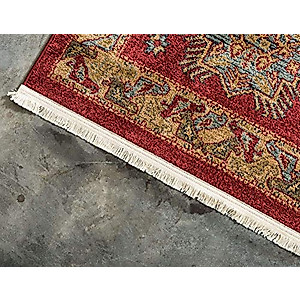 Unique Loom Sahand Collection Traditional Geometric Classic Red Runner Rug (2' 7 x 6' 7)