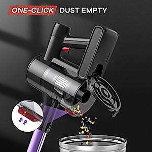 Ganiza Cordless Vacuum Cleaner, Stick Vacuum 28Kpa Powerful Suction Hi-Speed Brushless Motor Up to 45 Minutes Runtime, 6-in-1 V25 Lightweight Vacuum LED Headlight for Floor Carpet Pet Hair