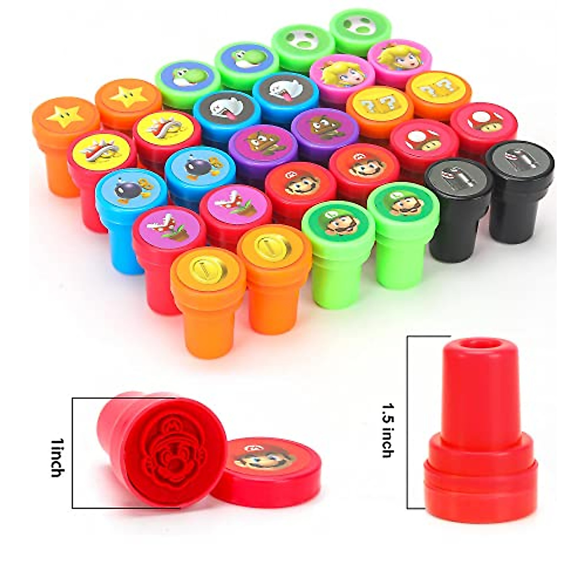 30Pcs Game Themed Stampers for Kids, Cartoon Birthday Party Supplies Favors Decorations for Game Fans, Goodie Bag Treat Bag Stuffers Party Gifts for Boys Girls Classroom Rewards Prizes