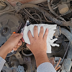 SupremePlus Recycled White Terry Cloth Rags - High Absorbent Terry Towel Cleaning Rags for Cleaning House, Industrial & Workshops, Bulk Shop Rag (10 lbs. Box)