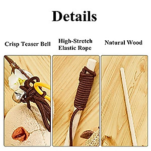7 Pack Ferret Toys - Interactive Ferret Toys Assortments Feather Teaser Wand with Sisal Mice Balls and Bells Toys for Ferret Cat Kitten Puppy (7 Pack)