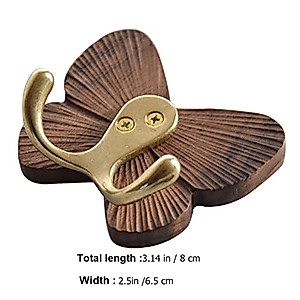 Alipis 3 pcs Hangers Storage Hooks Mounted Practical Balcony Retro Utility Robe Hanging Wall-Mounted Hardware Towel Scarf Wall Wooden Handbag Hat for Purse Natural Shape Rack