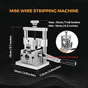 BEAMNOVA Upgraded Mini Drill Powered Hand Crank Wire Stripper Manual Wire Stripping Machine for Scrap Copper Stripping Diameter 2mm-20mm / 0.079-0.787"