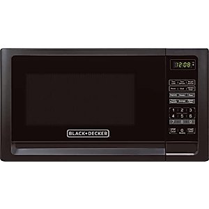 BLACK+DECKER Compact Countertop Microwave Oven 0.7 Cu. Ft. 700-Watts with LED Lighting, Child Lock, White