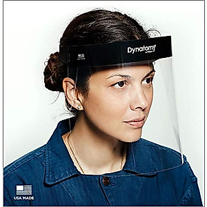 Dynatomy Face Shields, 10-Pack, Made in USA, Full Coverage PPE by D'Addario (DFSM-1-10)
