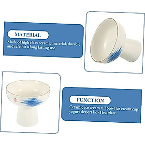 Goblet Glass Trifle Bowl Mini Dessert Cup Glass Salad Bowl Ceramic Bowl Small Dessert Cups Ceramics White Kitchen Pudding Cup Glass Cup Pudding Bowl Fruit Sweets Smooth Easy to Clean