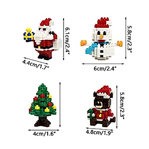 Pinkiwine 4 Pack Christmas Building Block Toys for Kids Boys Girls Teens Christmas Stocking Stuffers Gifts