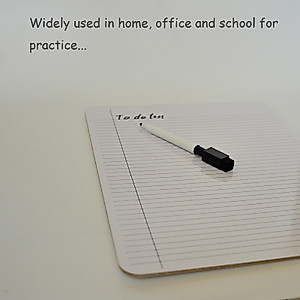 Dry Erase Notebook College Ruled Lined Board, Double Sided Dry Erase Lapboard Ruled Writing Note Pad, 9"x12" Small Whiteboard Notbook for Taking Notes at Home, Work and Student Brainstorming (2 Pack)