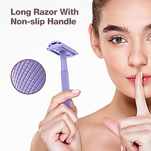 KINGHOOD Copper Single Blade Razor for Gentle & Close Shave - Double Edge Safety Razor with 10 Blade Refills, Long Handle, Weighted Razor, Eco-Friendly & Less Irritation Perfect for Sensitive Skin