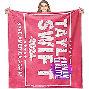 ETSKOM Singer Throw Blanke Taylor 2024 Flannel Blanket Taylor Party Bedroom Decorations Warm Throw Pink Blanket 50×60inch