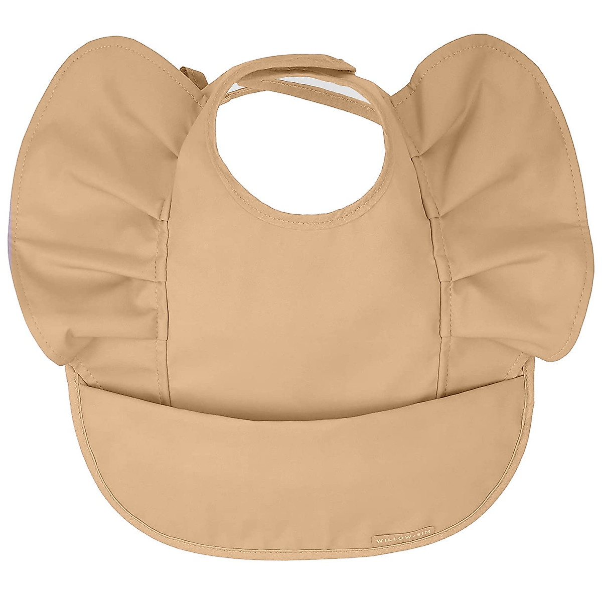 WILLOW + SIM Waterproof Baby Bib for Baby Girl - Better Than Silicone, Wipe Clean and Washable - Toddler Bibs with Food Catcher, Ideal Feeding Bib for Babies and Infants - No Sleeve - Sheepskin