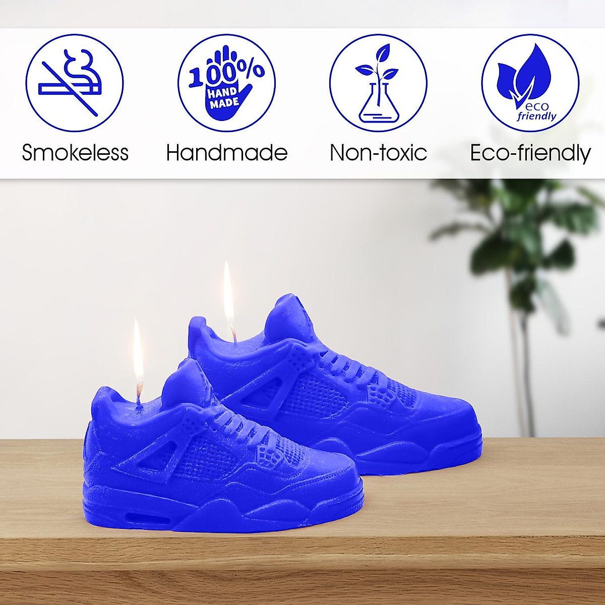 Sneaker Candle for Sneakerhead - Shoe Candle Gifts for Sneaker Heads, A Impressive Realistic Detail, Cake Topper Fun Gift A_J4 (Small, Blue)